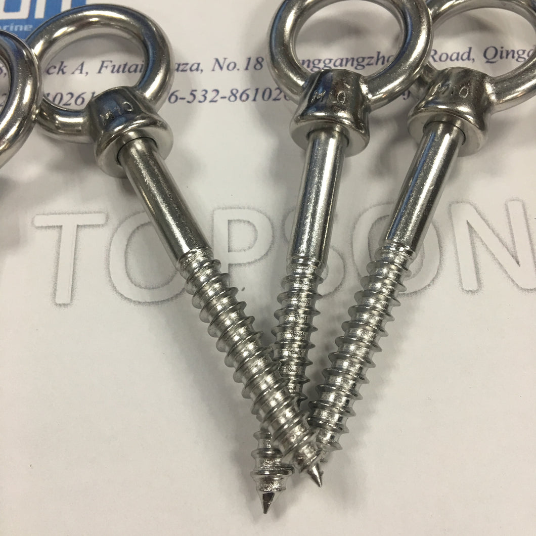 615 Stainless 1/4" Eye Wood Screw | Star Hanger Systems